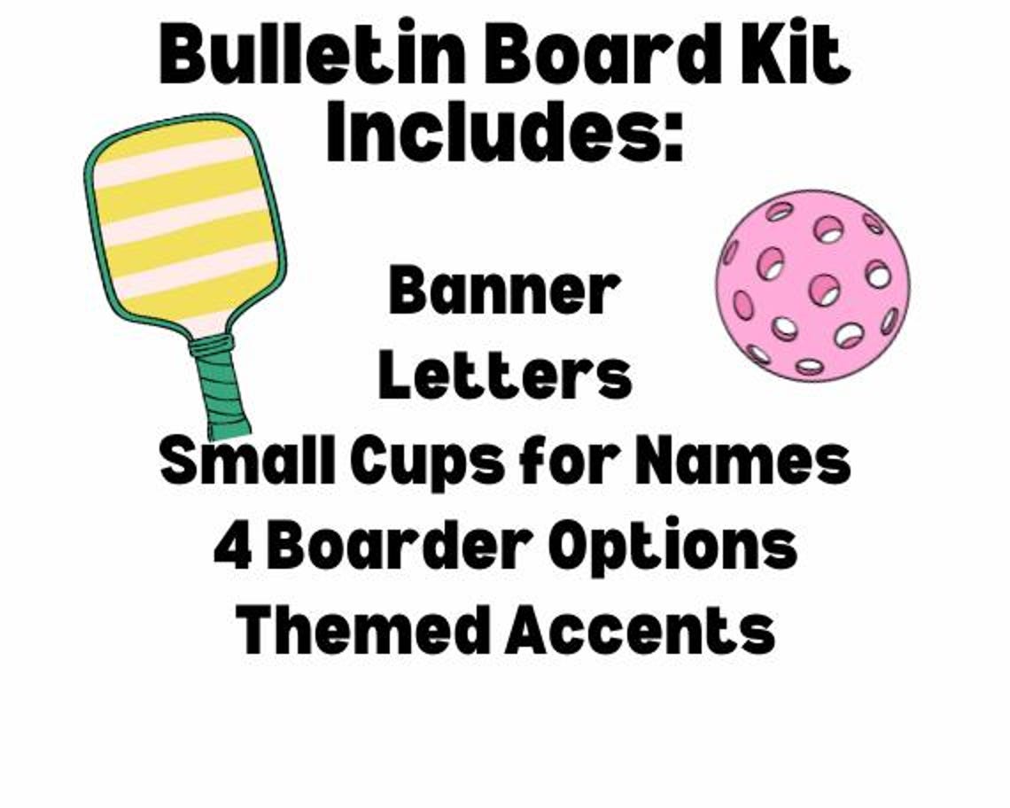 Pickleball Bulletin Board Kit Students and Staff Appreciation - Etsy