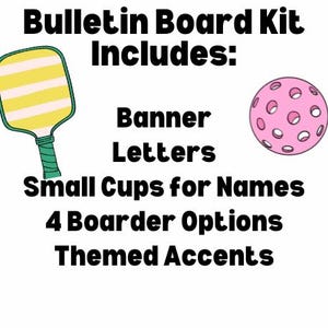 Pickleball Bulletin Board Kit Students and Staff Appreciation - Etsy
