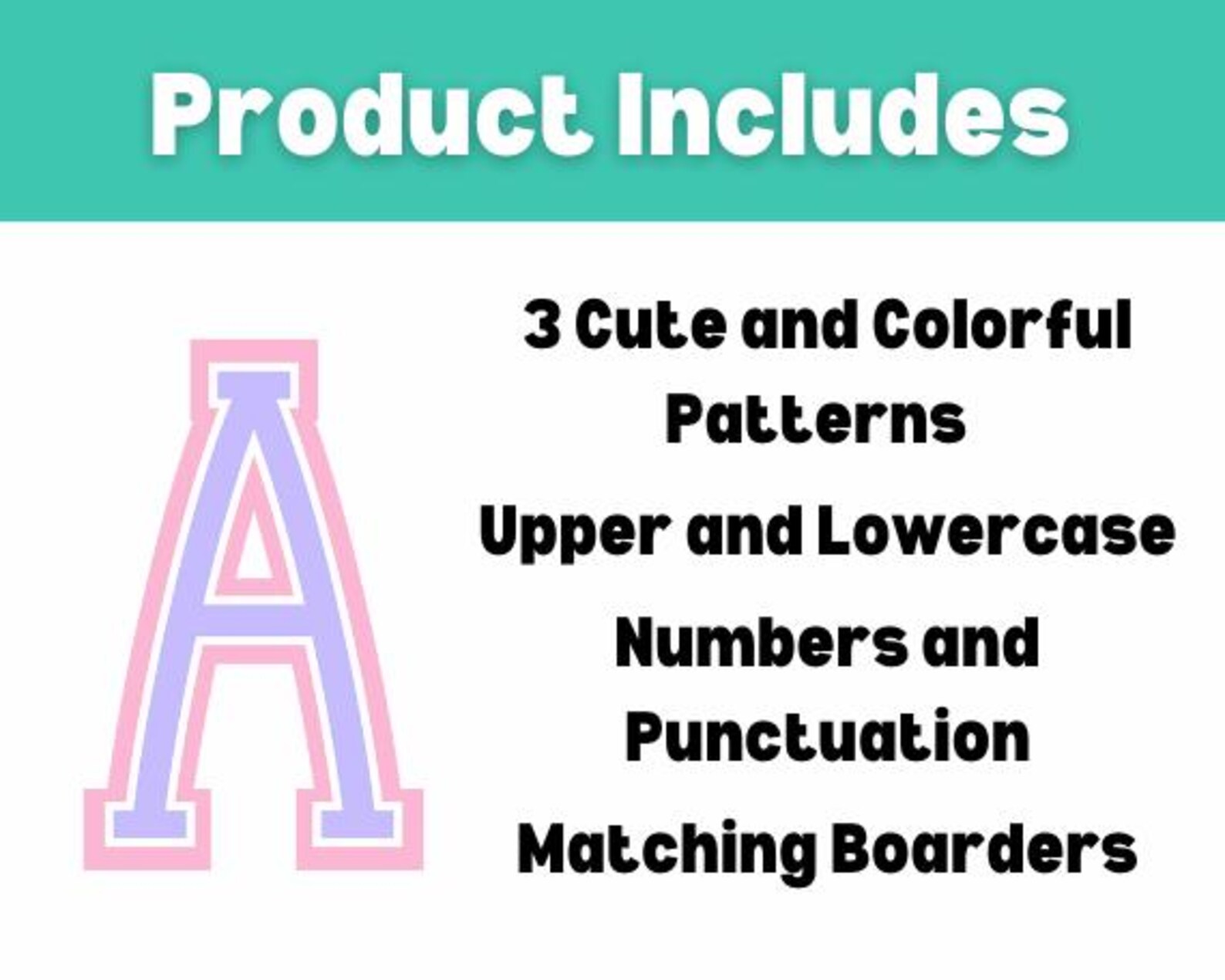 Printable Bulletin Board Letters A-Z, Numbers and Boarder - Etsy