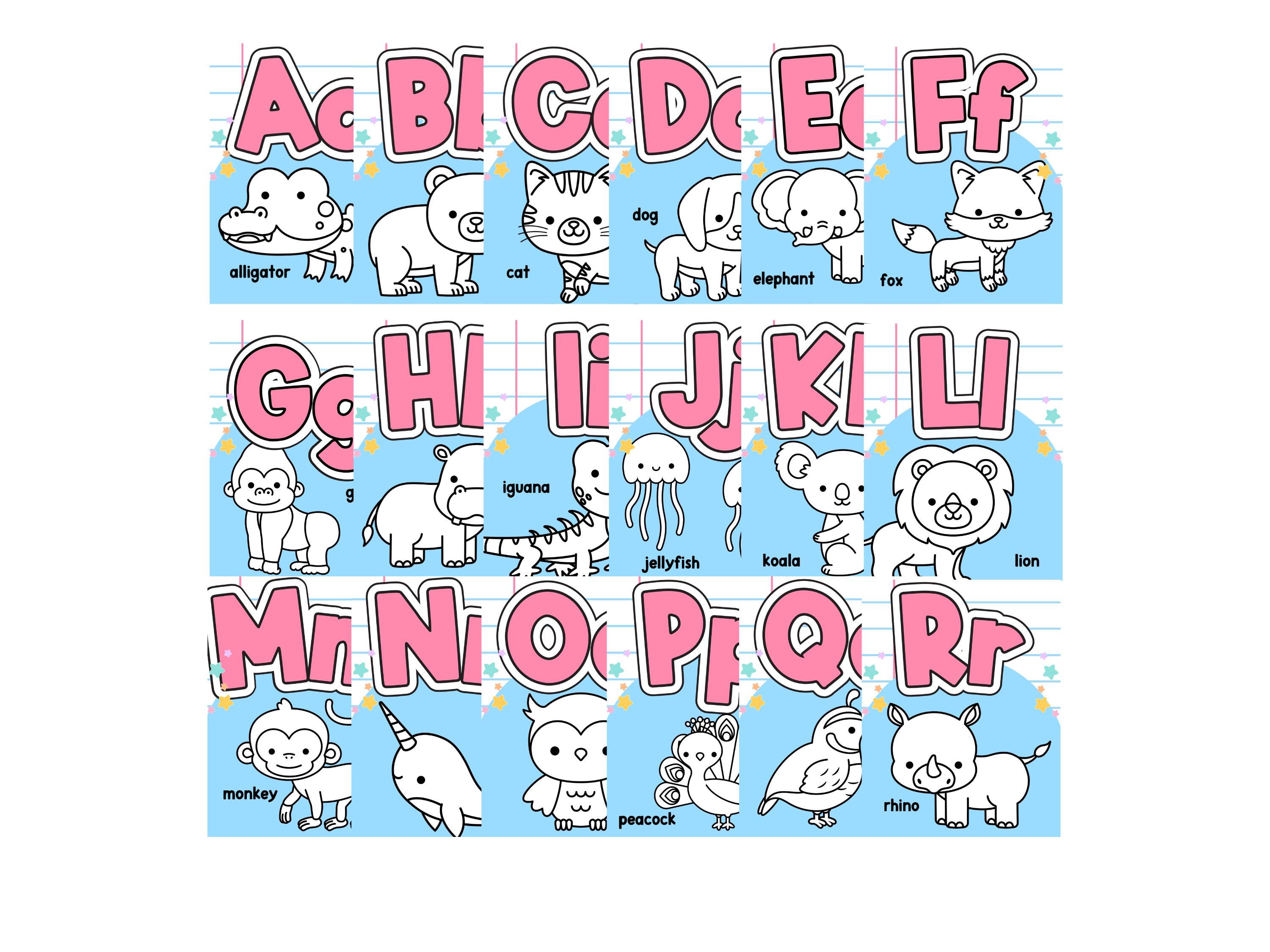 Pastel Alphabet Posters A-Z Notebook Theme Classroom Decor for ...