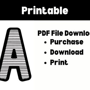 Bulletin Board Letters Printable Black and White - Etsy