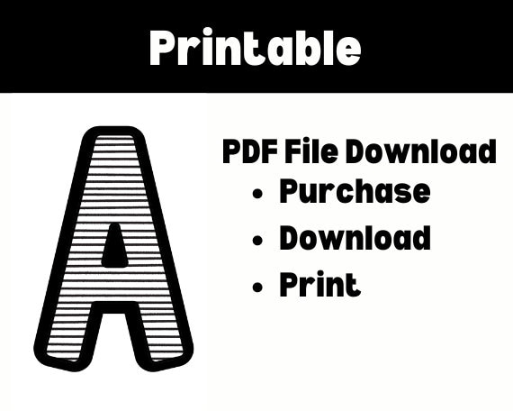 Bulletin Board Letters Printable Black and White - Etsy