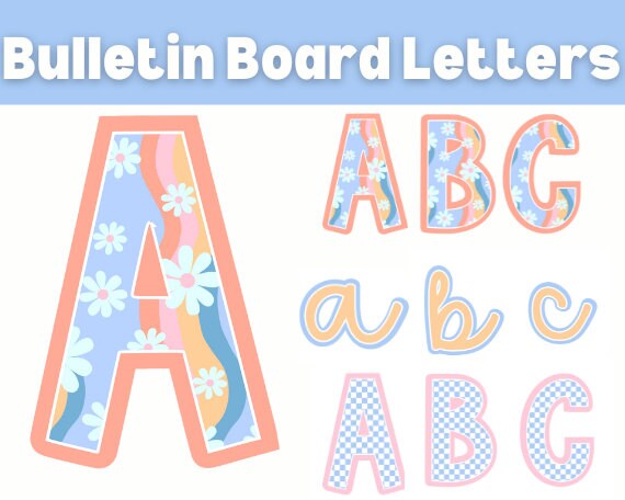 Printable Bulletin Board Letters A-Z and Numbers Printable Boarder ...