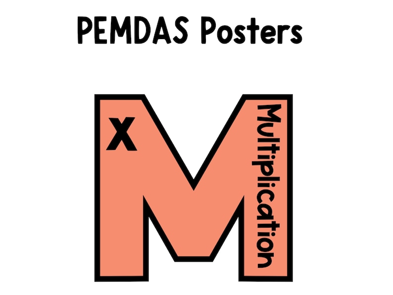 PEMDAS Order of Operations Posters: Bright Orange Classroom Decor - Etsy
