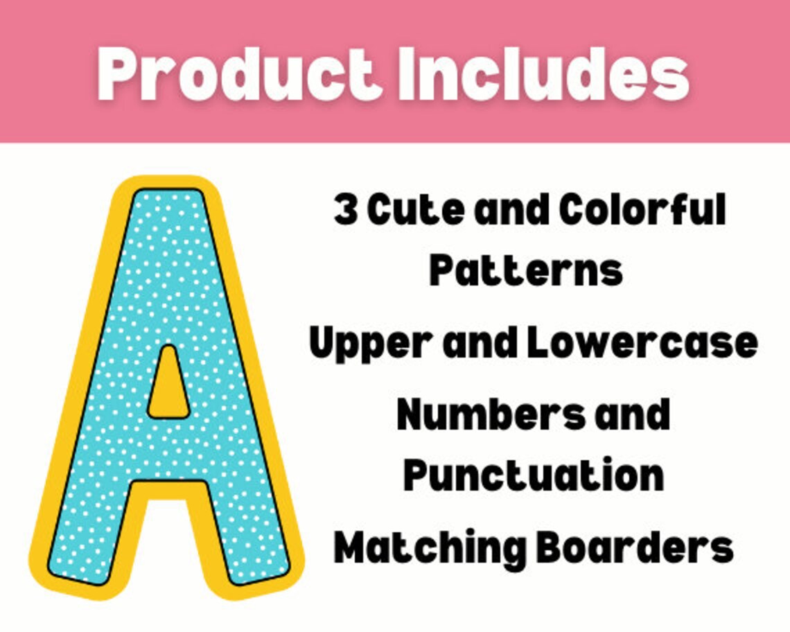 Bulletin Board Letters and Boarder Printable Classroom Decor - Etsy