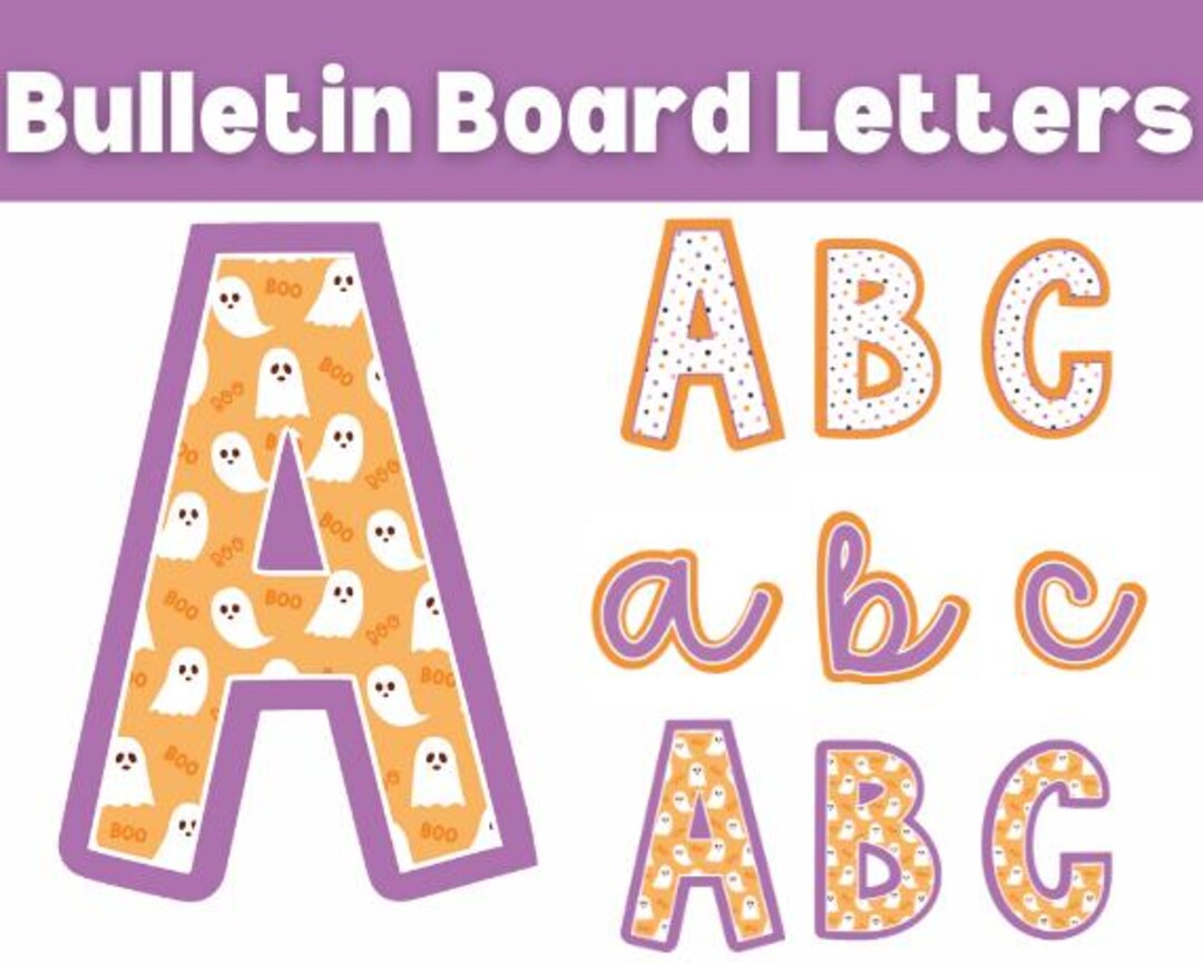 Halloween Printable Bulletin Board Letters A-Z, Numbers, Boarder ...