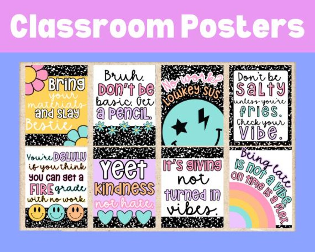 Classroom Vibes Posters Middle School High School - Etsy