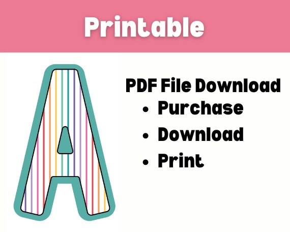 Bulletin Board Letters Printable Classroom Decor - Etsy