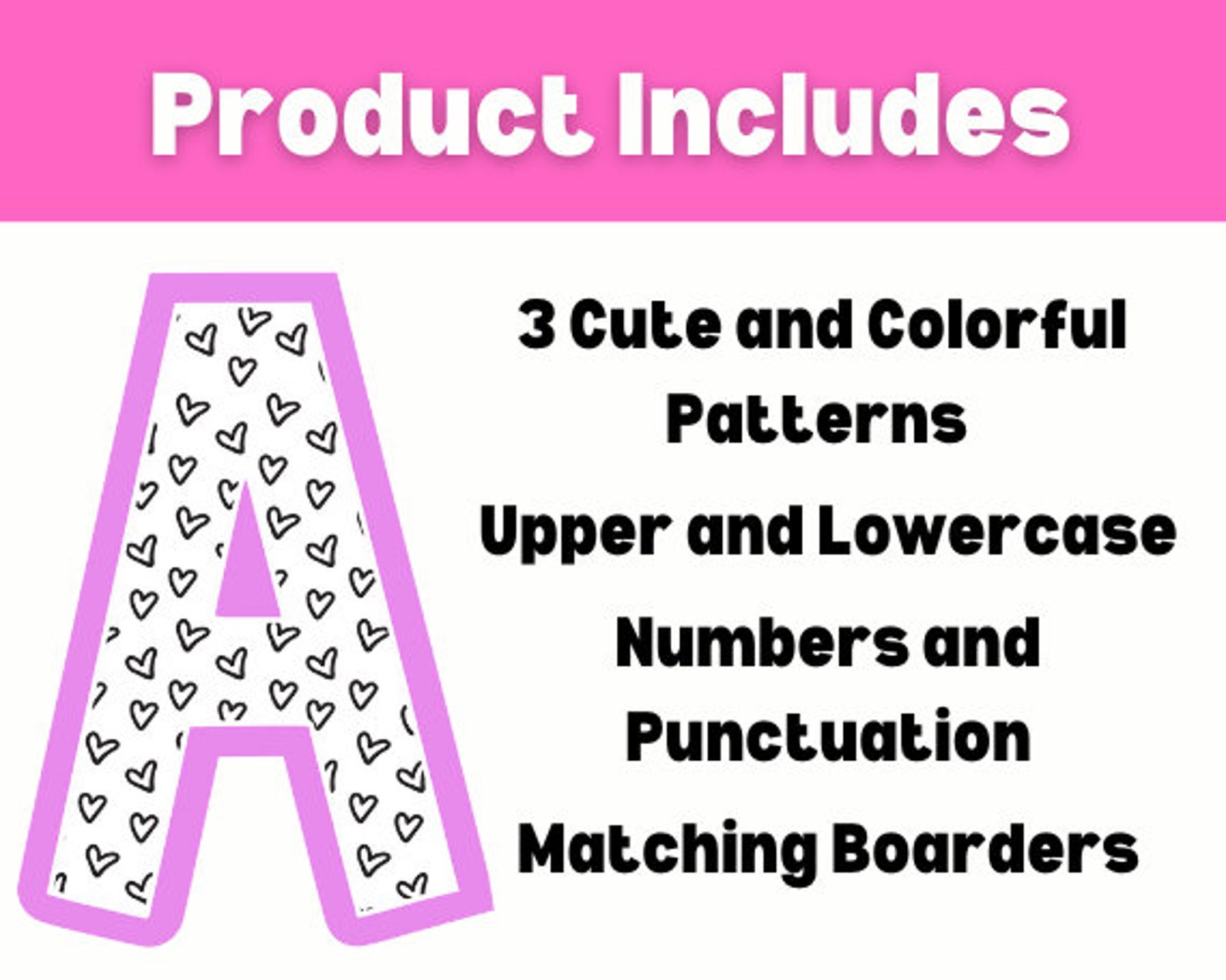 Printable Bulletin Board Letters A-Z, Numbers, and Boarder Classroom ...