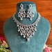 Ruby Red Zircon Statement Necklace Set: Silver AD Replica Earrings - Etsy