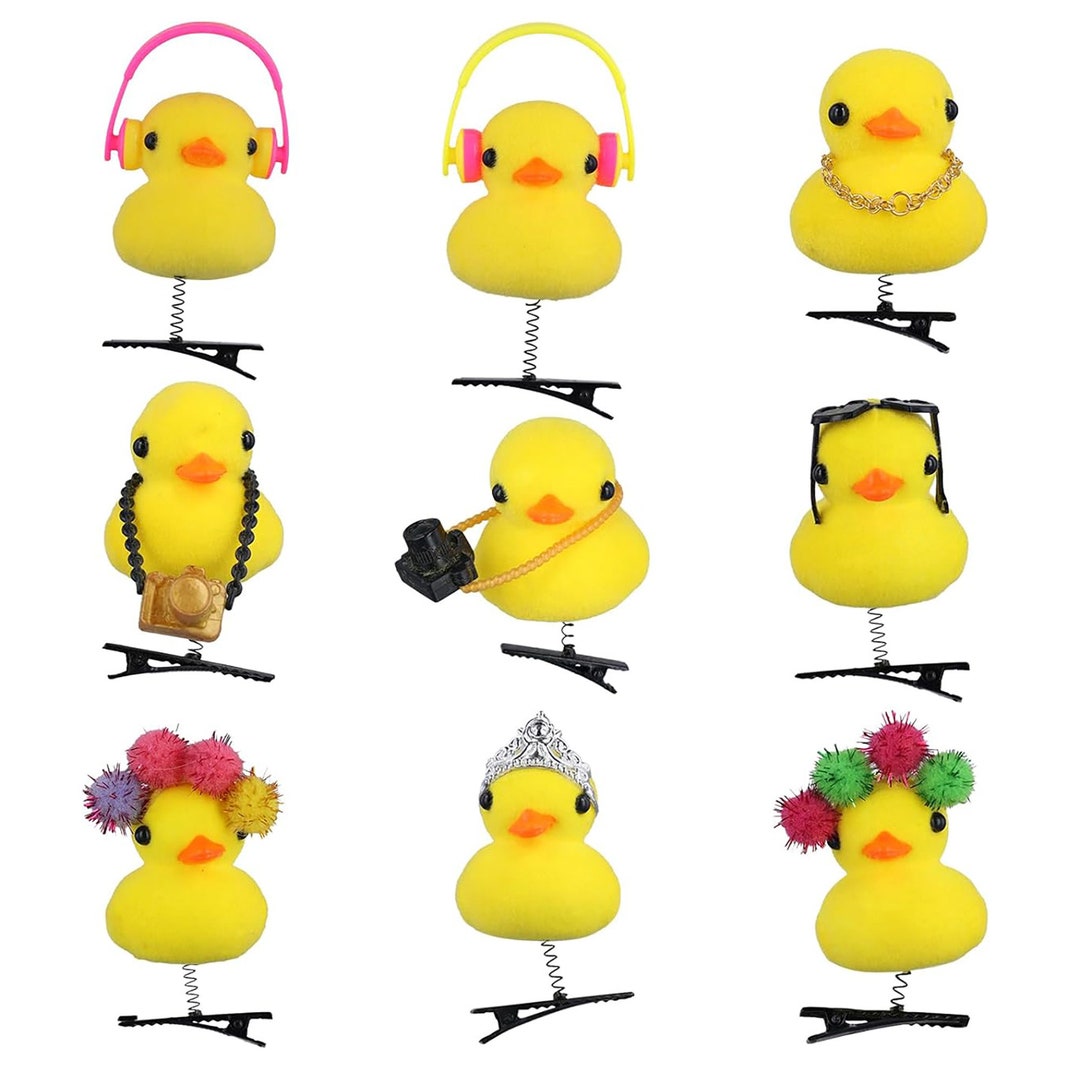 Duck Clips 9 Different Units Cute Duck Hairpins Yellow Duck Hair Clips ...