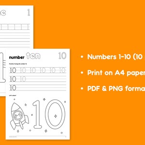 Learning Numbers 1-10, Tracing, Handwriting Practice, Colour, Preschool ...