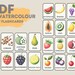 Watercolor Fruit Flashcards Printable Educational Cards for Kids ...