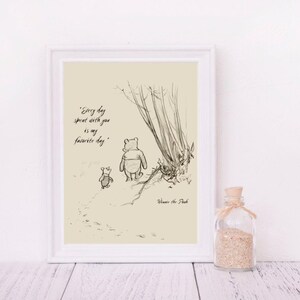 Winnie the Pooh Illustration, Quote Poster, Nursery Wall Art Print ...