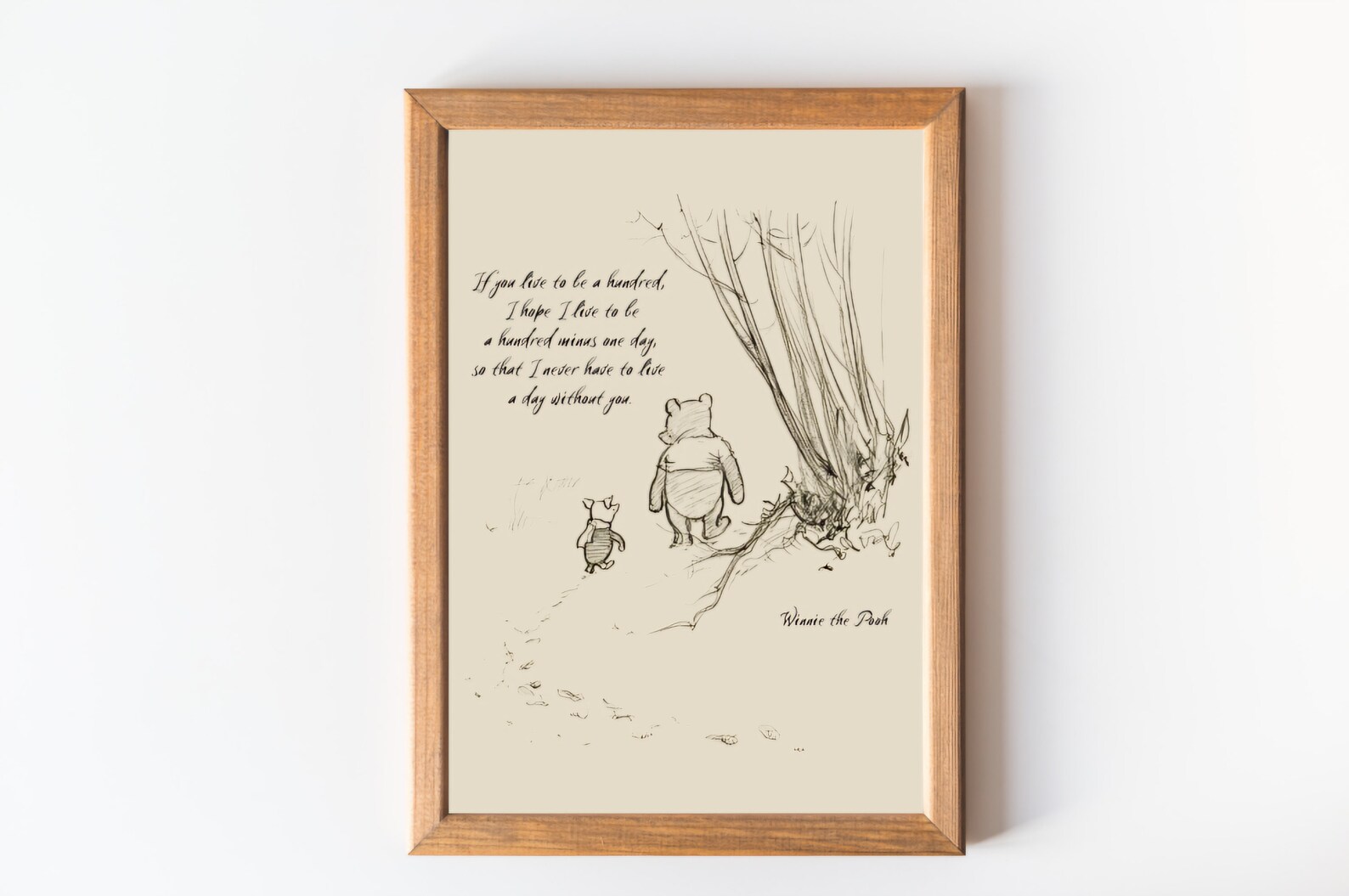 Winnie the Pooh Illustration, Quote Poster, Nursery Wall Art Print ...