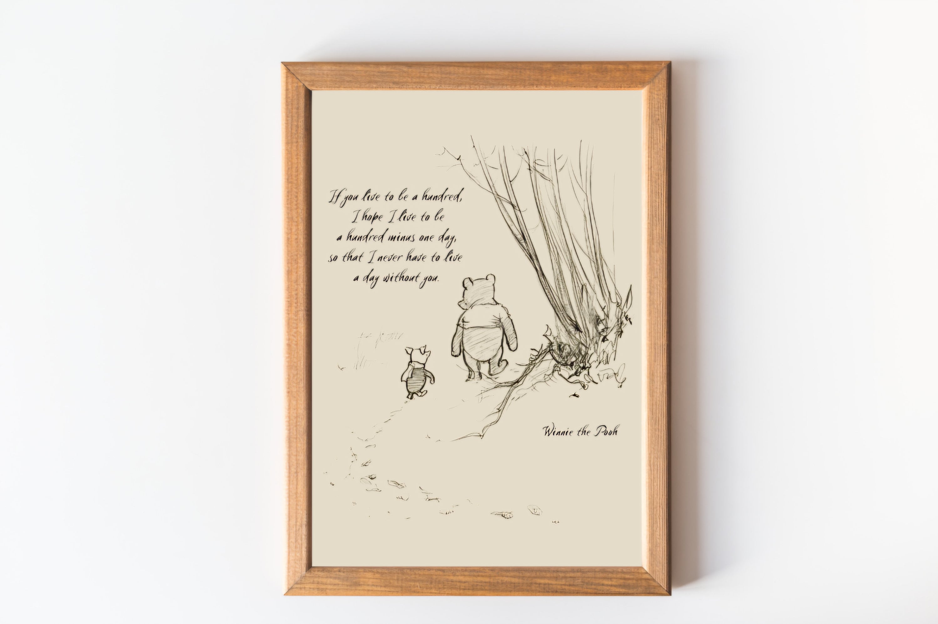 Winnie the Pooh Illustration, Quote Poster, Nursery Wall Art Print ...