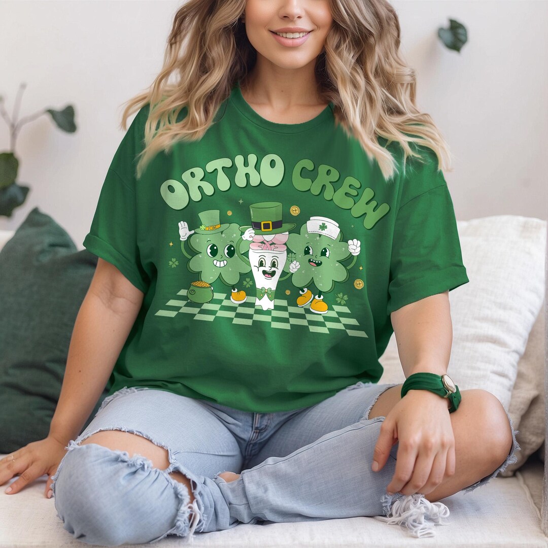 Ortho Crew St Patrick's Day Ortho Nurse Shirt, Shamrock Nurse Shirt ...
