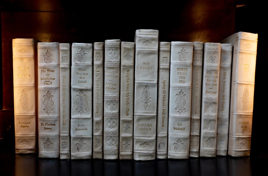 Leather Bound Books Ivory - Etsy