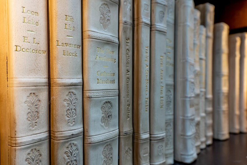 Leather Bound Books Ivory - Etsy