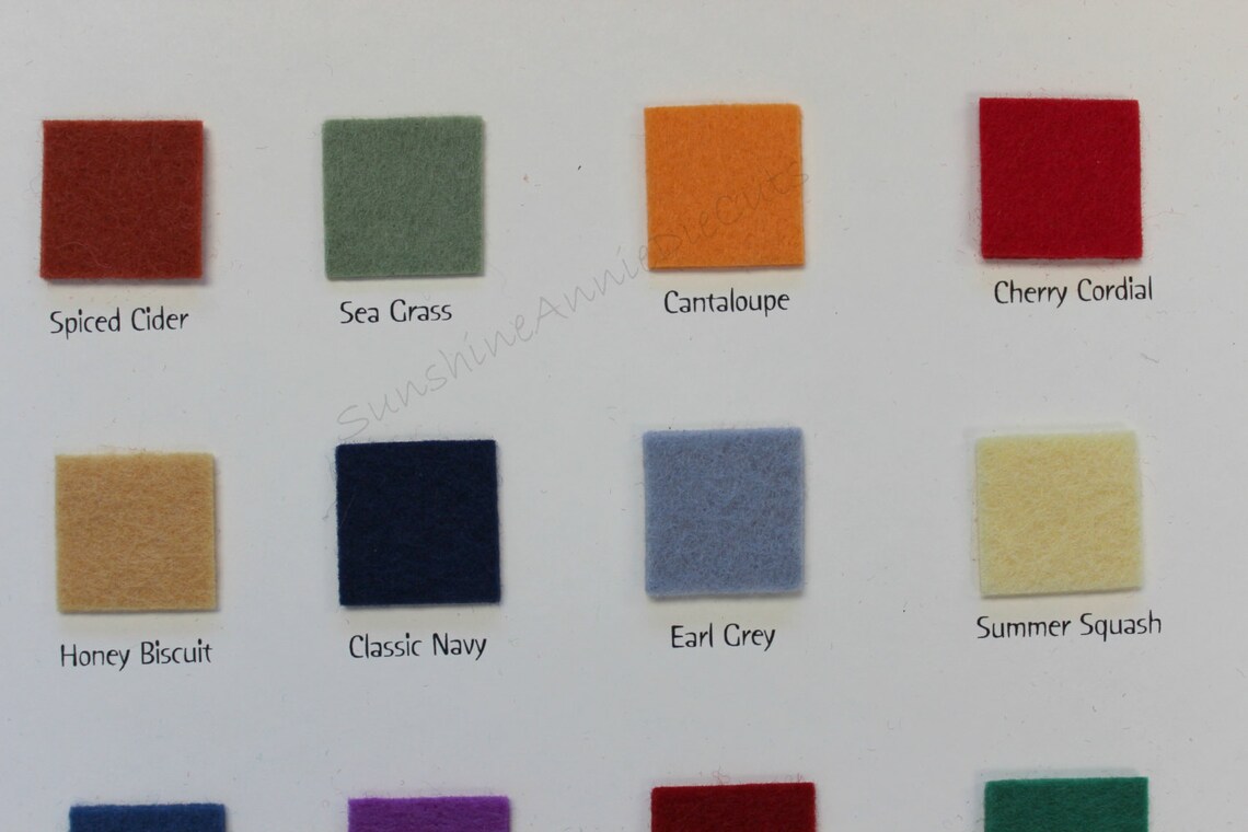 NEW Color Chart 100% WOOL FELT Color Samples National Non - Etsy UK