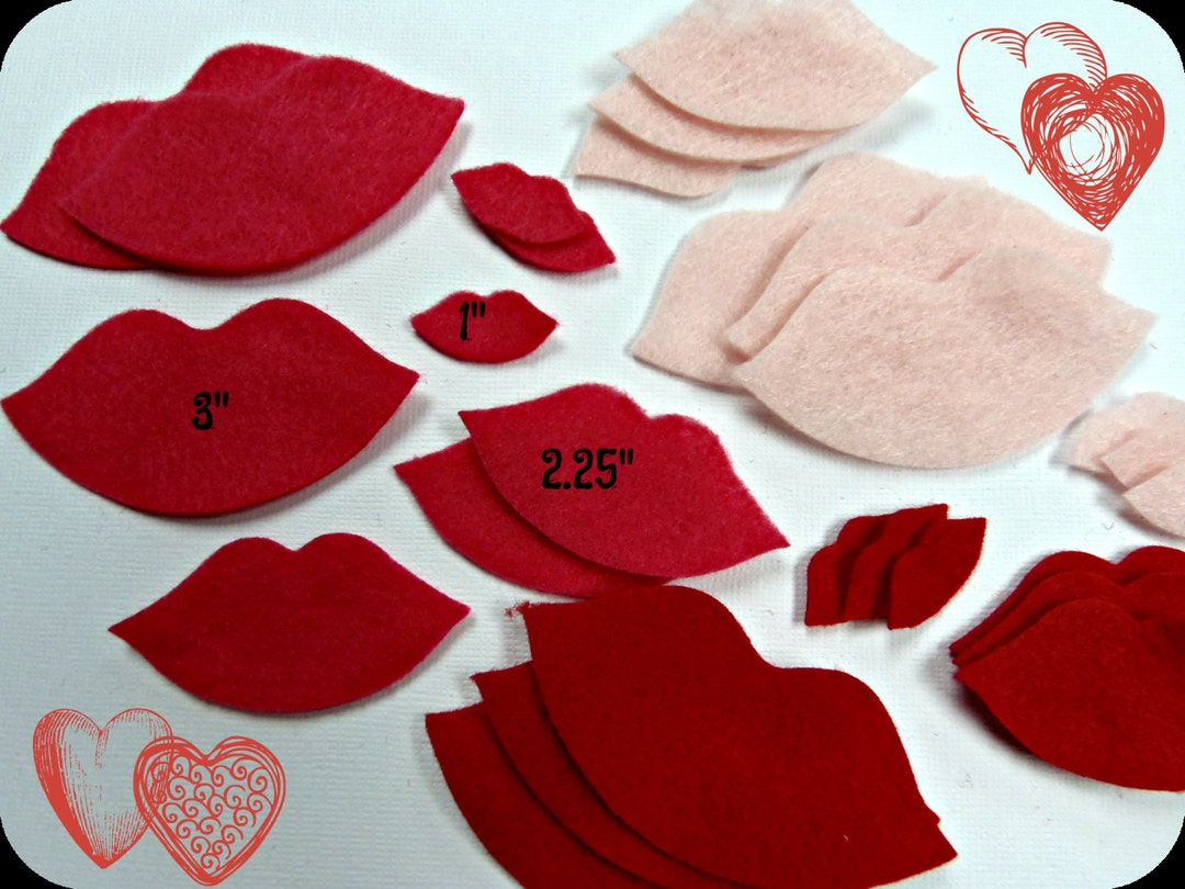 Felt Lips Kisses 24 Pcs SMALL 1size Only Your Color - Etsy