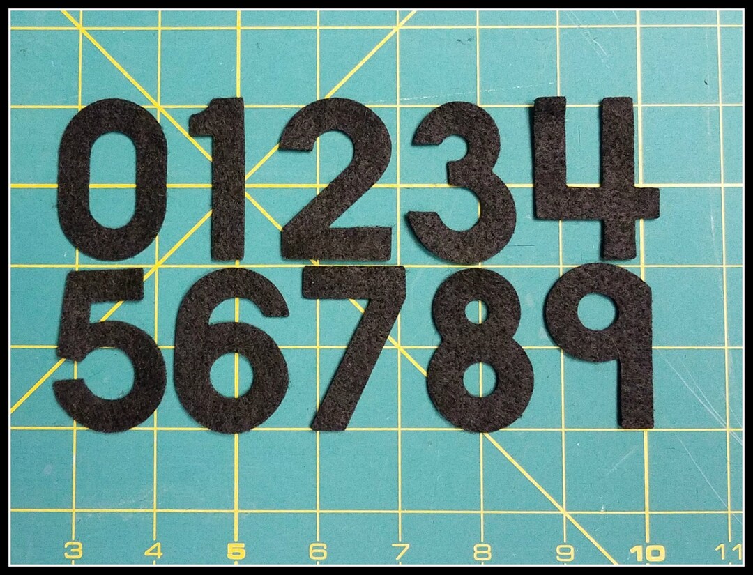 2" BLOCK Font Numbers 0-9 One Set - Craft Felt - Color Your Choice - Etsy