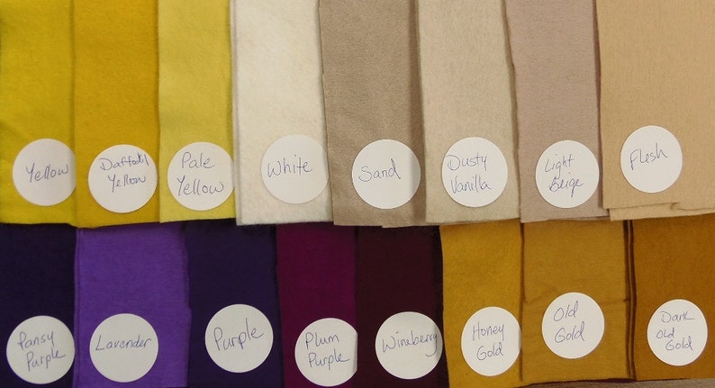 Color Chart for WOOL FELT Blends - Etsy