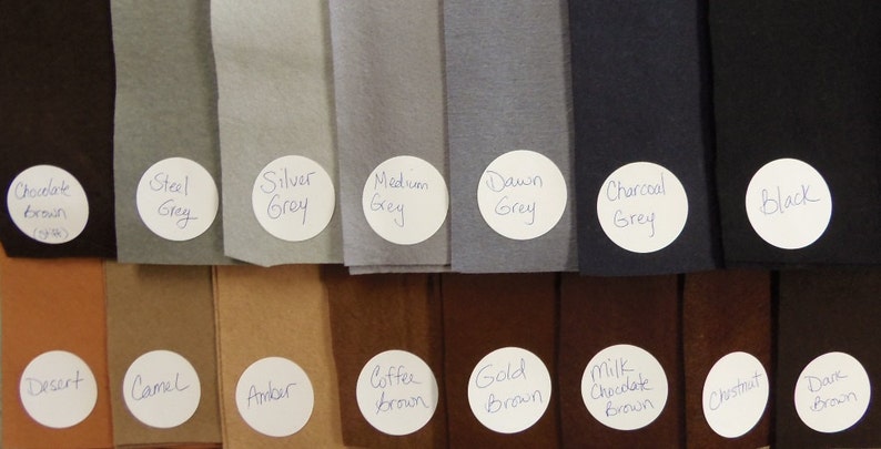 Color Chart for WOOL FELT Blends - Etsy