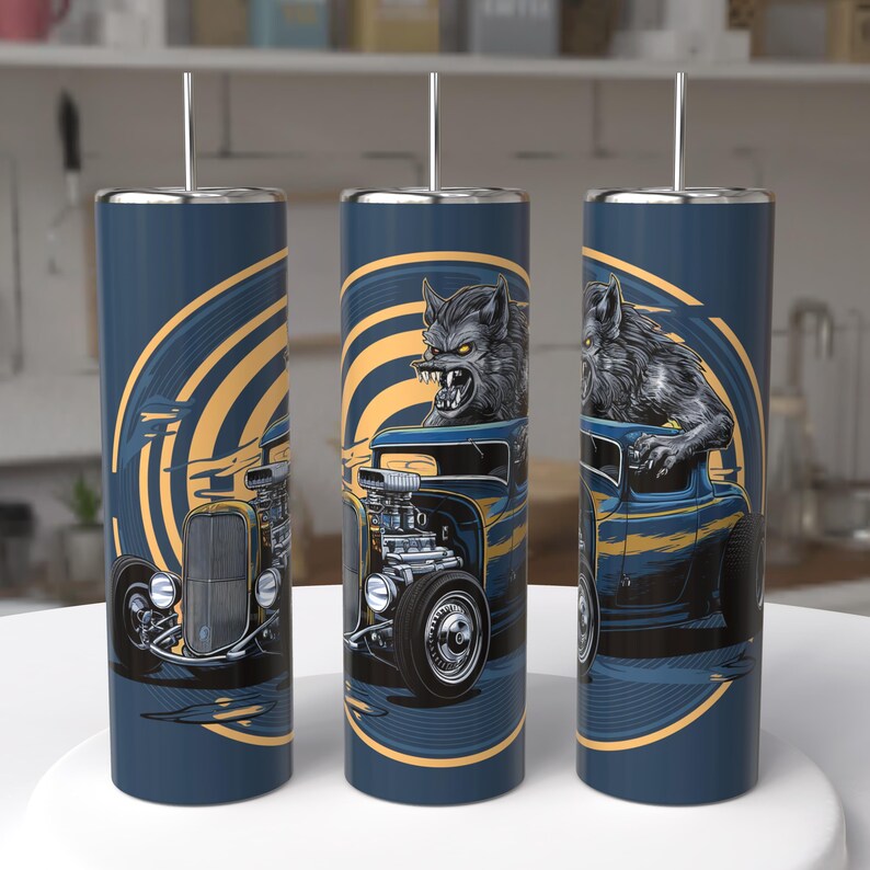 10 Werewolf Rat Fink Hotrod Tumbler Wraps or Tshirt 300dpi PNG Files ...