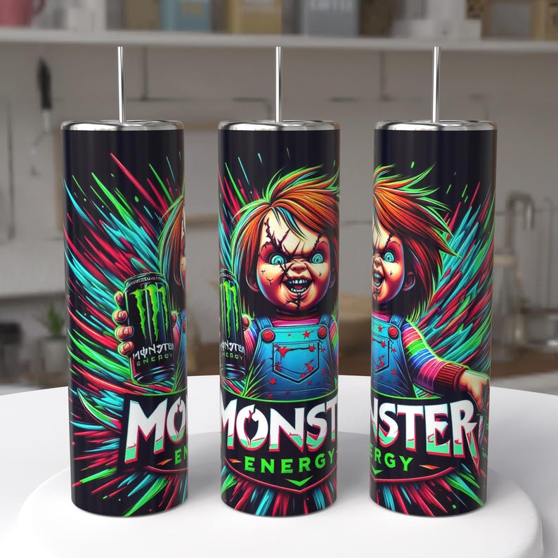 9 Chucky Monster Energy Drink Bundle 1 Tumbler Wrap Designs Instant ...