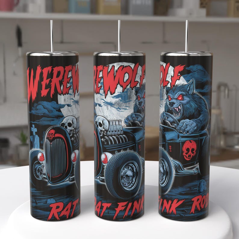 10 Werewolf Rat Fink Hotrod Tumbler Wraps or Tshirt 300dpi PNG Files ...