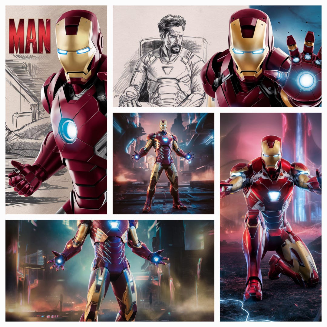 5 PNG Iron Man Splash y diseño digital Archivo PNG para sublimación ...