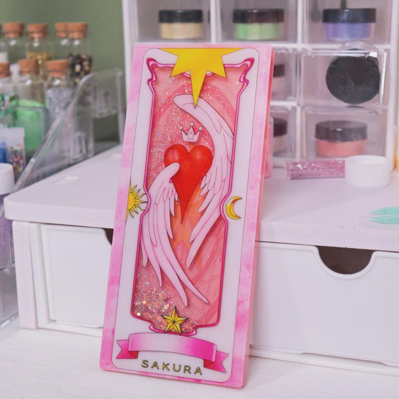 Acrylic 1:1 Handmade Quick-sand Sakura Card, Inspired by Cardcaptor ...