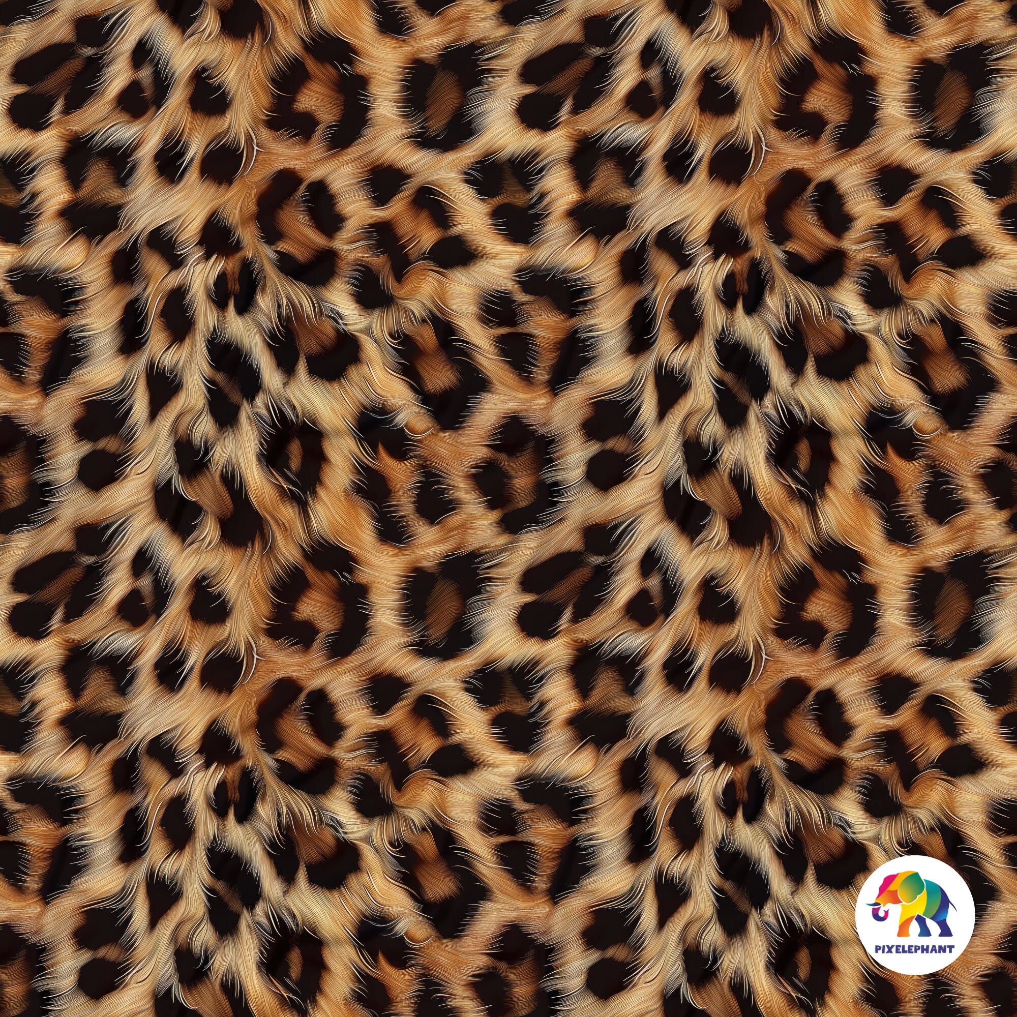 Seamless Leopard Pattern 3D Wavy Fur Design, 12x12 Inch, 300 DPI High ...