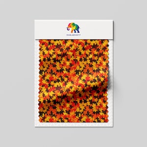 Seamless Digital Pattern of Fall Leaves in Autumn, 12x12 Inch, 300DPI ...