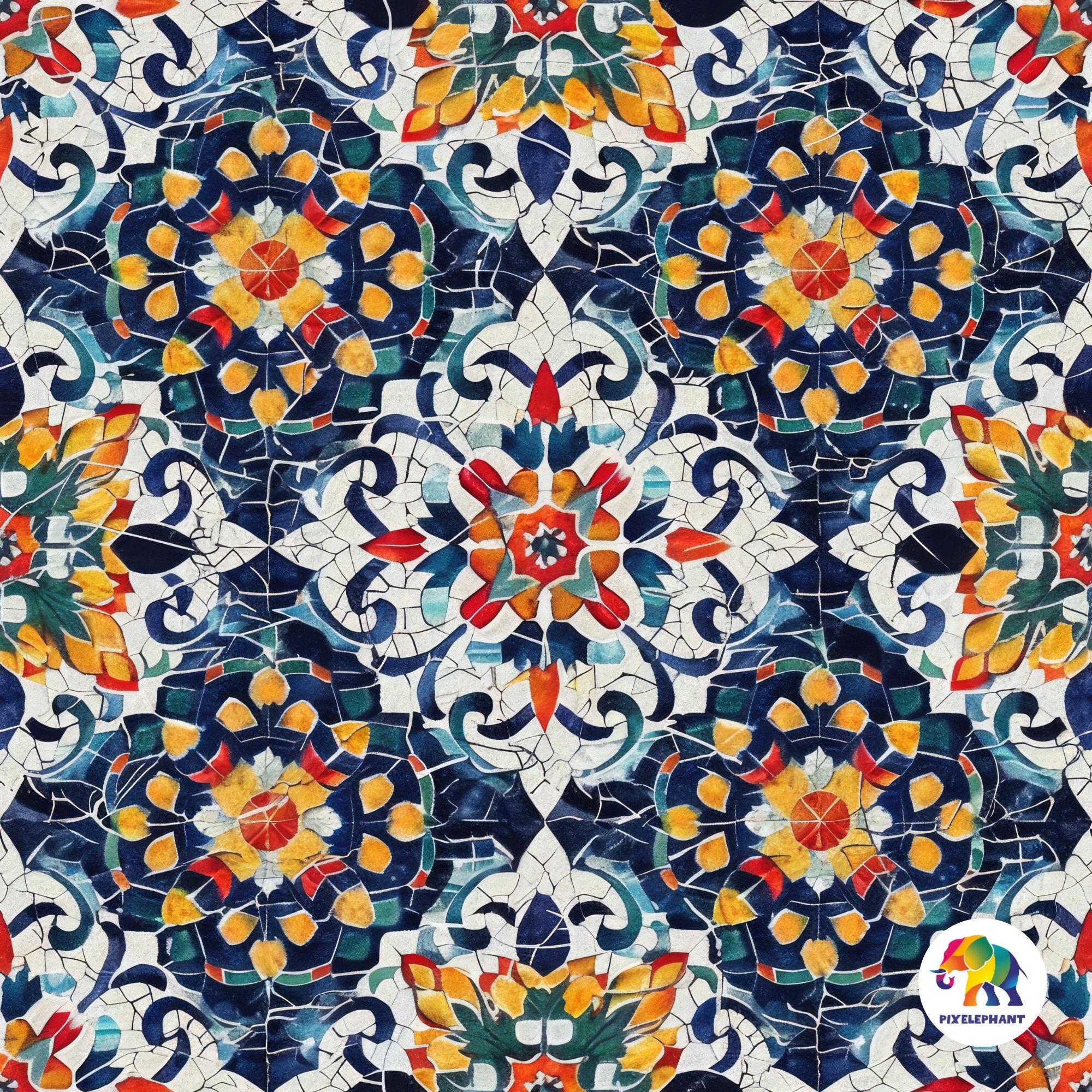 Seamless Colorful Turkish Tile Pattern With Antique 3D Mosaic Design ...