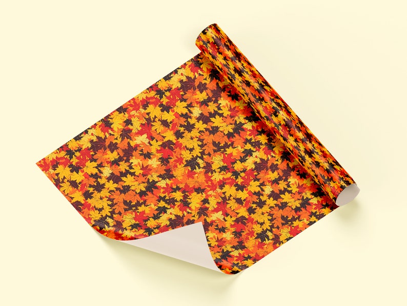 Seamless Digital Pattern of Fall Leaves in Autumn, 12x12 Inch, 300DPI ...