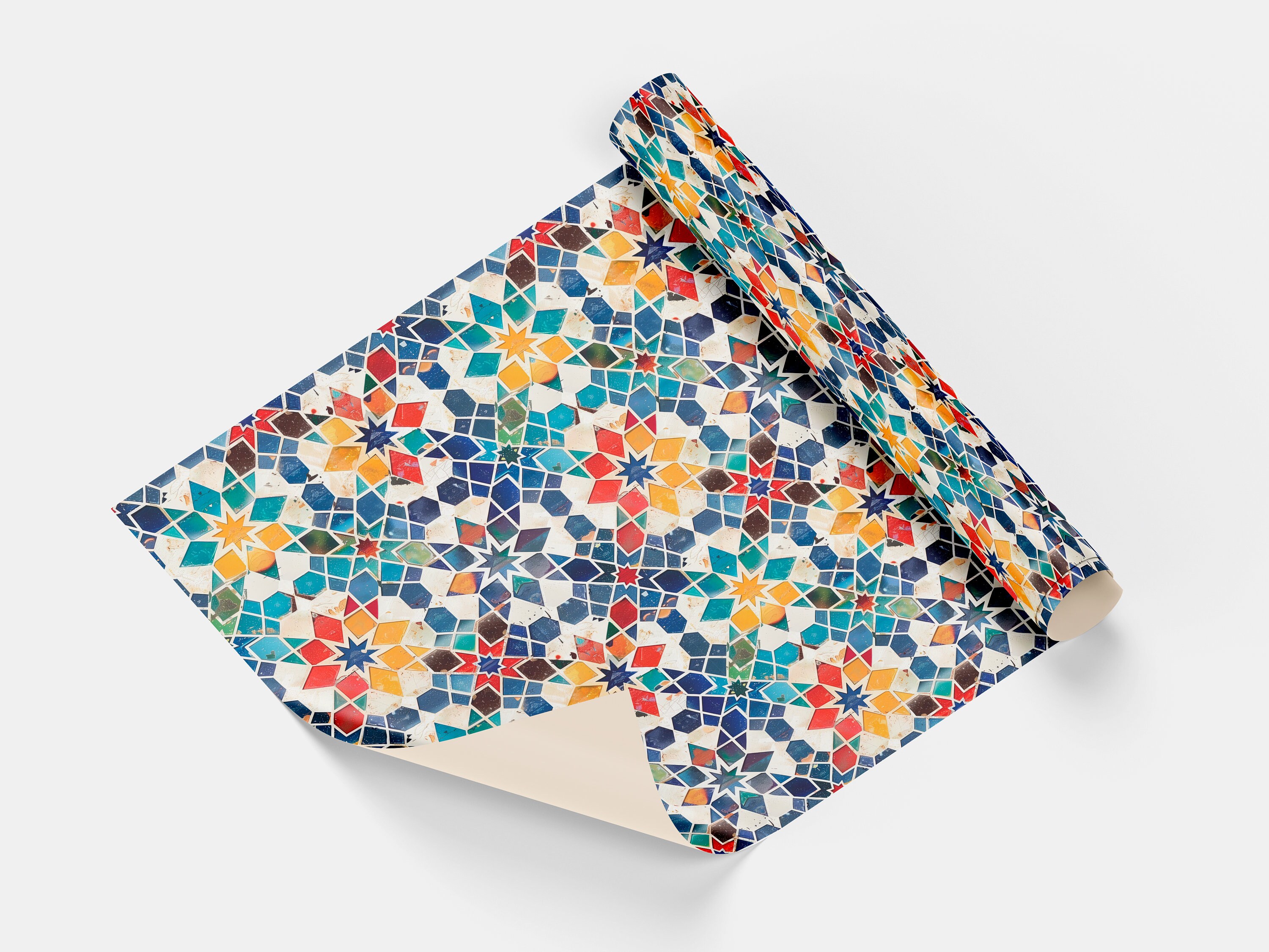 Seamless Colorful Turkish Tile Pattern, 3D Antique Mosaic Design With ...