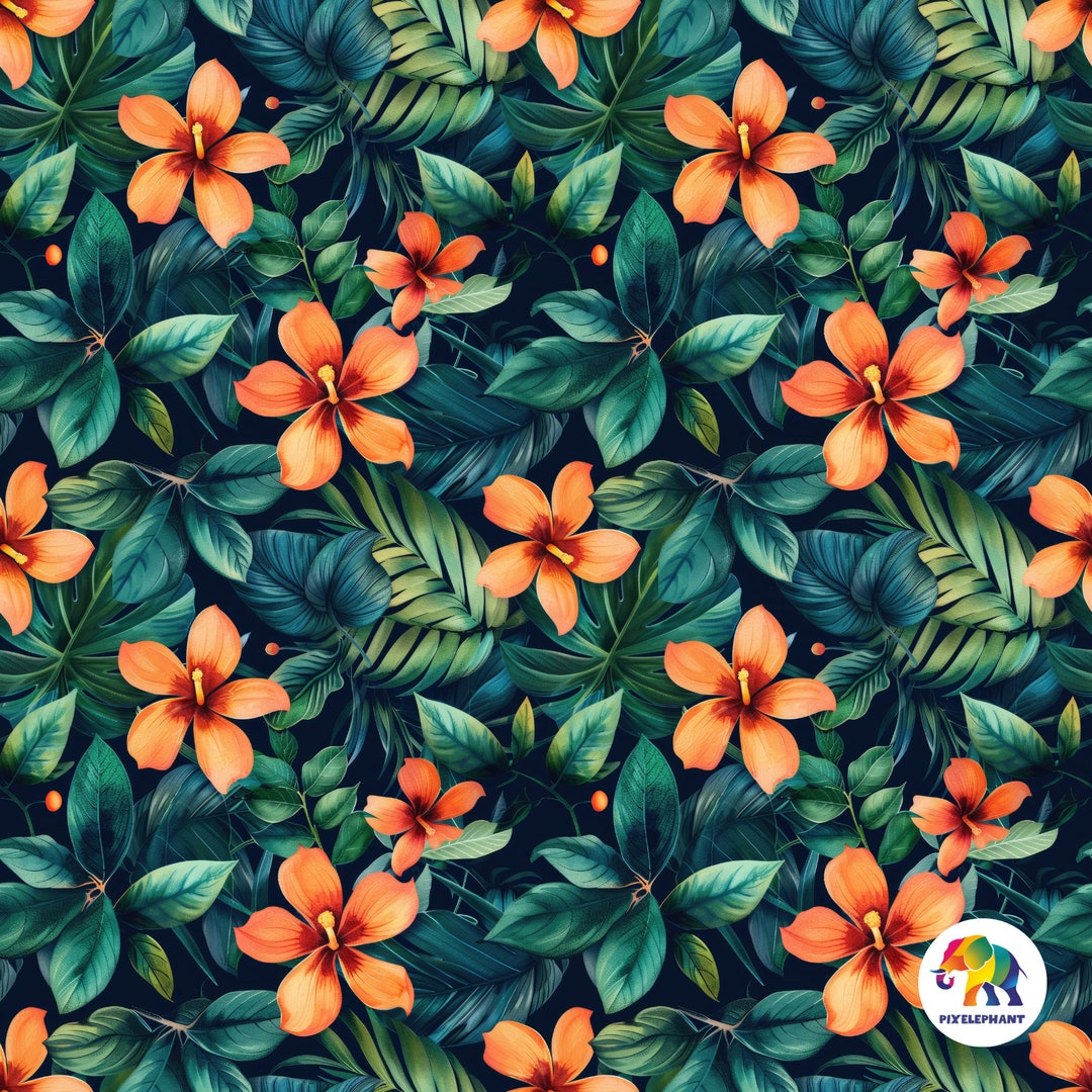 Vibrant Watercolor Sparse Flower Pattern With Realistic Details, Bold ...