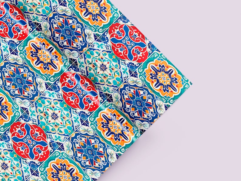 Seamless Colorful Turkish Tile Pattern 12x12 Inch, 3D Mosaic Design ...