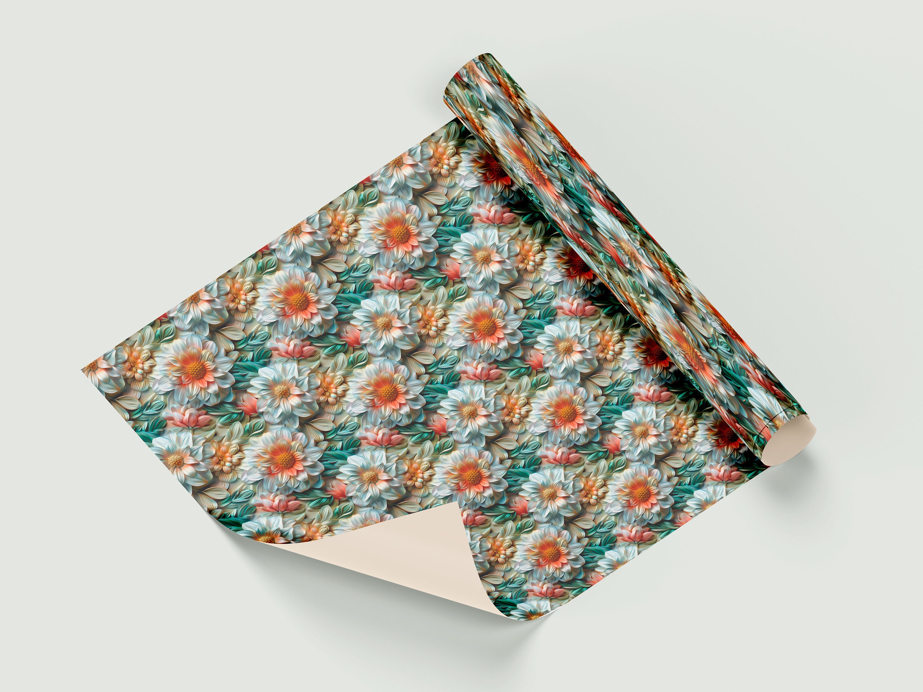 Hyper-realistic 3D Flower Pattern, Vivid Colors, Detailed Petals ...