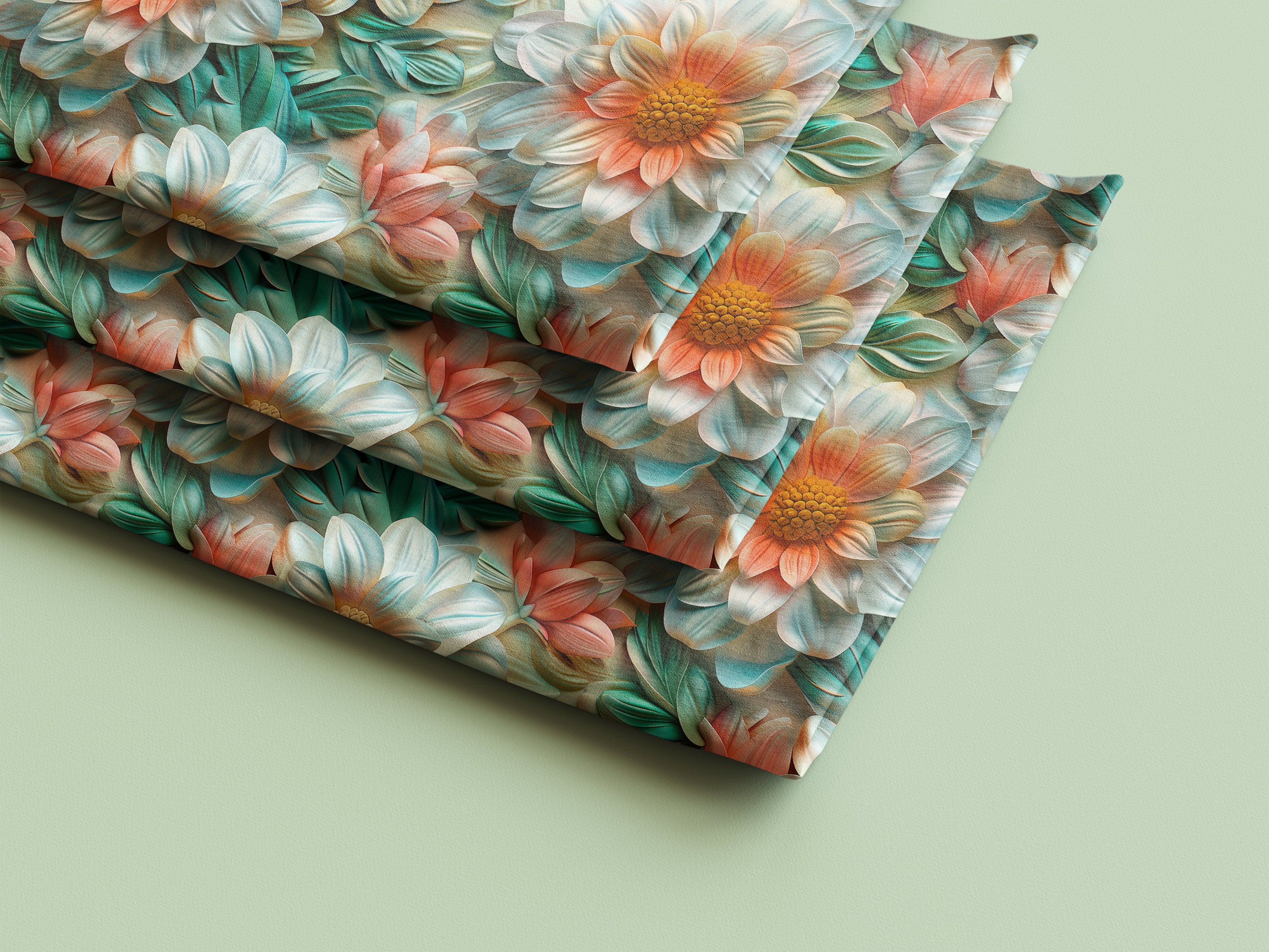 Hyper-realistic 3D Flower Pattern, Vivid Colors, Detailed Petals ...