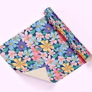 Vibrant Seamless Flower Pattern Digital Paper, 12x12 Inch, 300 DPI ...