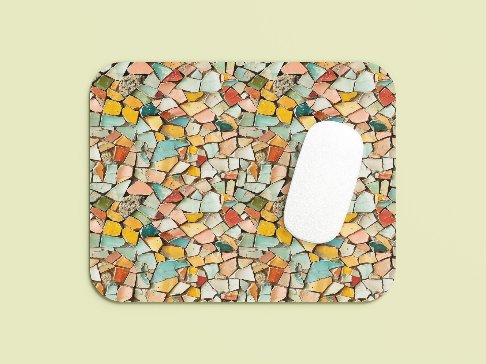 Antique Broken Mosaic Pattern in 3D With Colorful Vintage Design ...