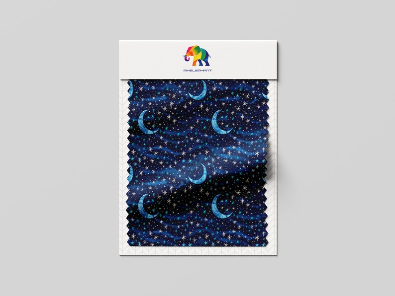 Night Sky Digital Pattern, Dark Blue Tones, Bright Stars, Impressive ...