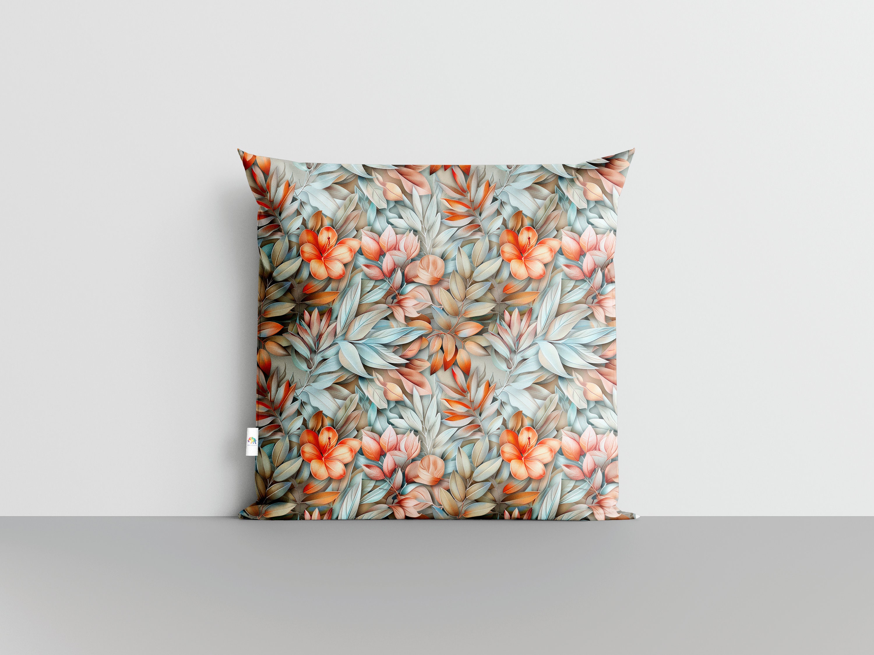 Watercolor Botanical and Nature Pattern 3D Diverse Plants and Flowers ...