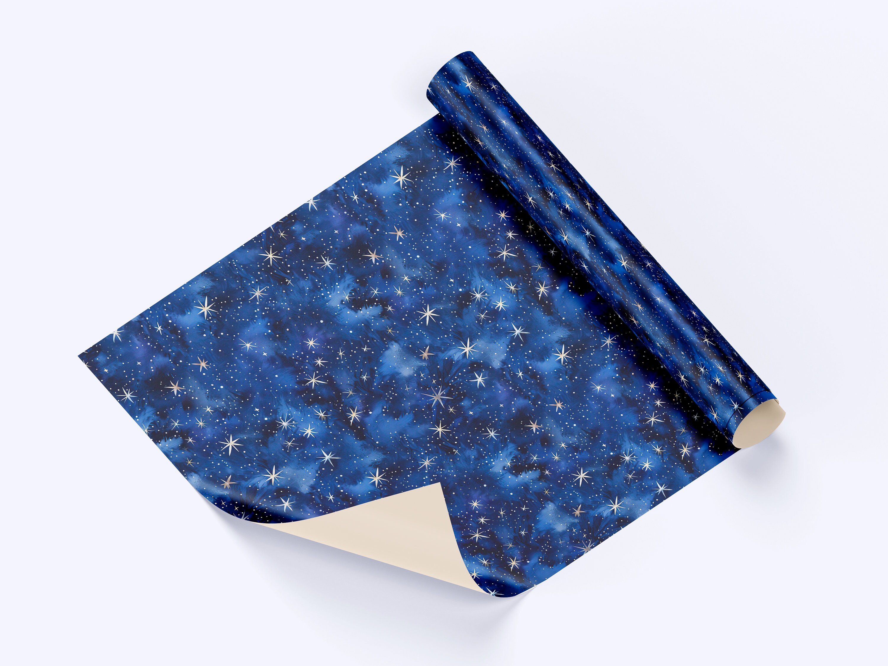 Mesmerizing Night Sky Seamless Digital Pattern in Dark Blue Tones With ...