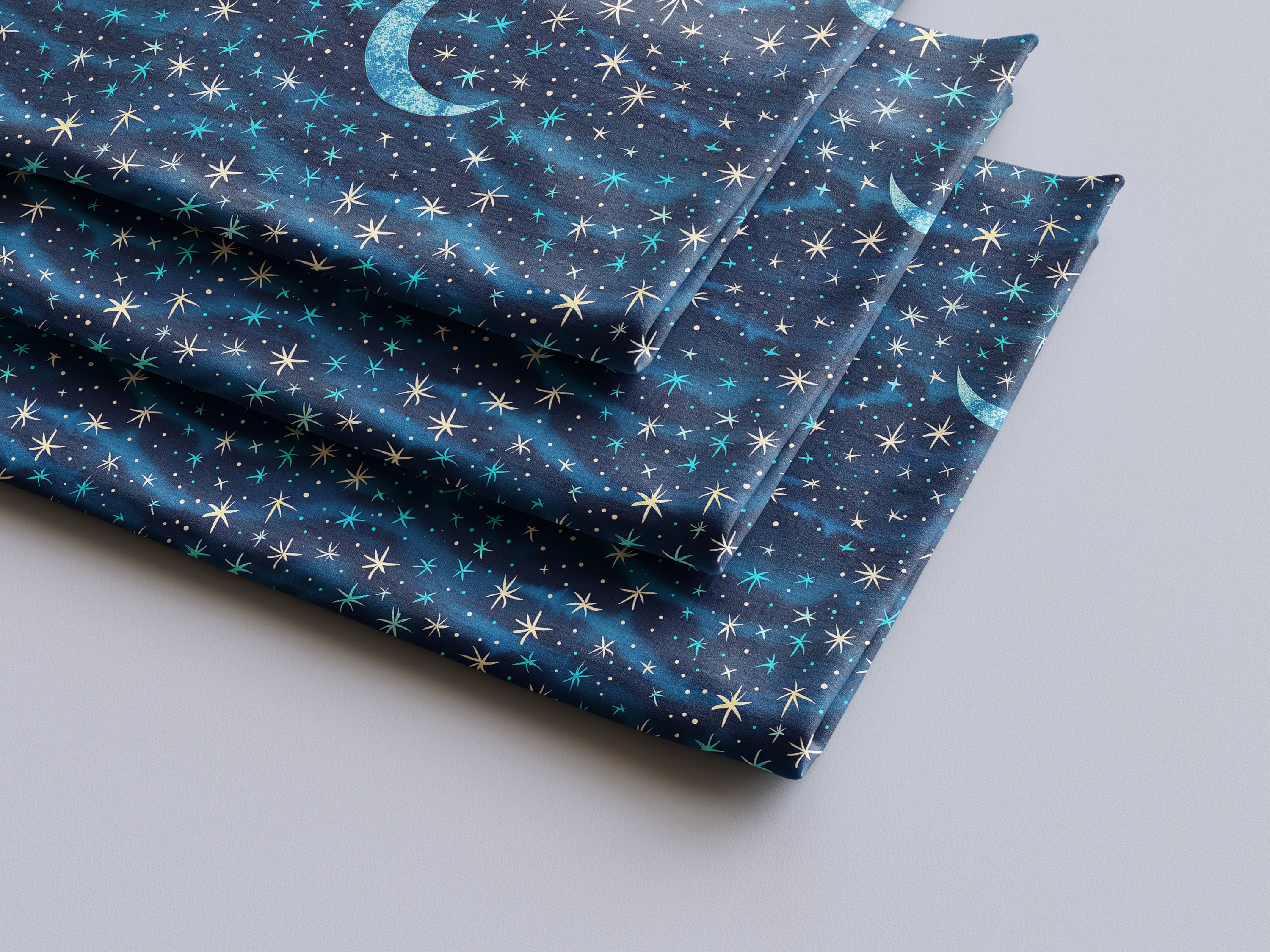 Night Sky Digital Pattern, Dark Blue Tones, Bright Stars, Impressive ...