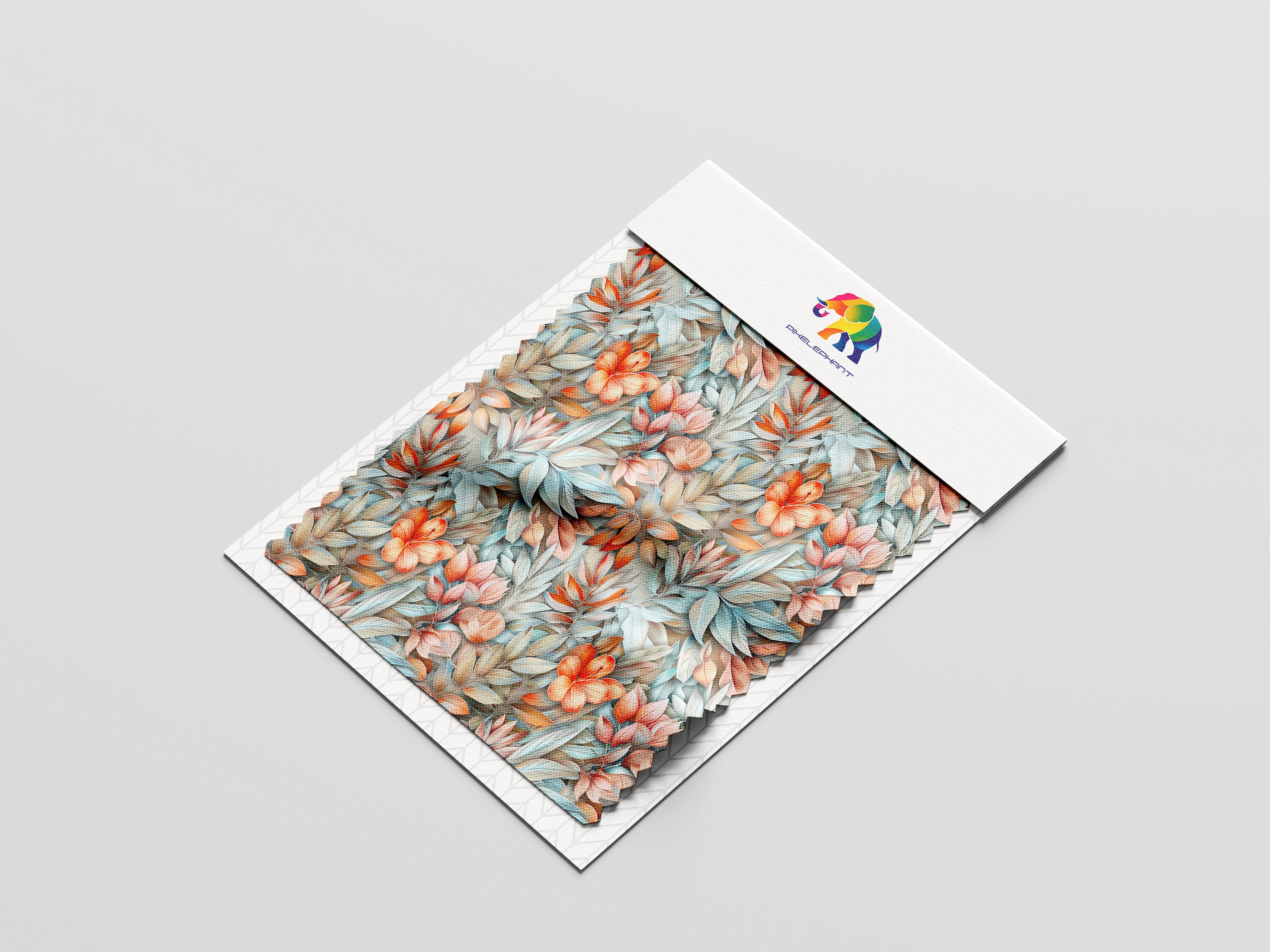Watercolor Botanical and Nature Pattern 3D Diverse Plants and Flowers ...