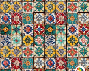 Seamless Colorful Turkish Tile Pattern, Mosaic Design With Antique and ...